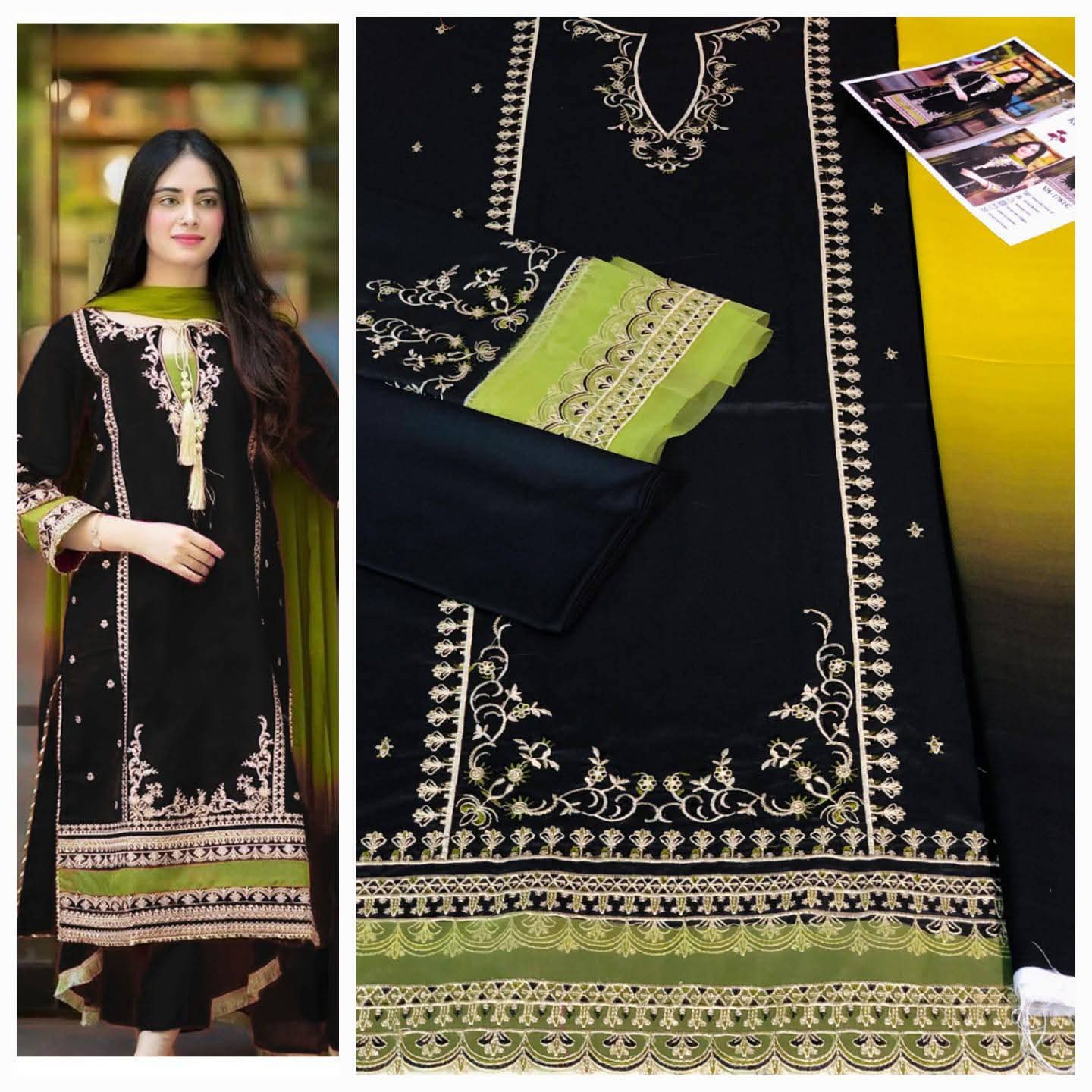 Premium Unstitched - Lawn 3pc Embroidered Suit – Styles Oasis
