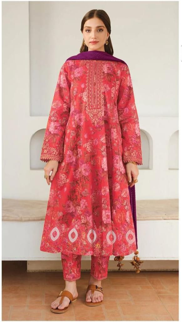 Unstitched - Linen 3pc Embroidered Suit – Styles Oasis